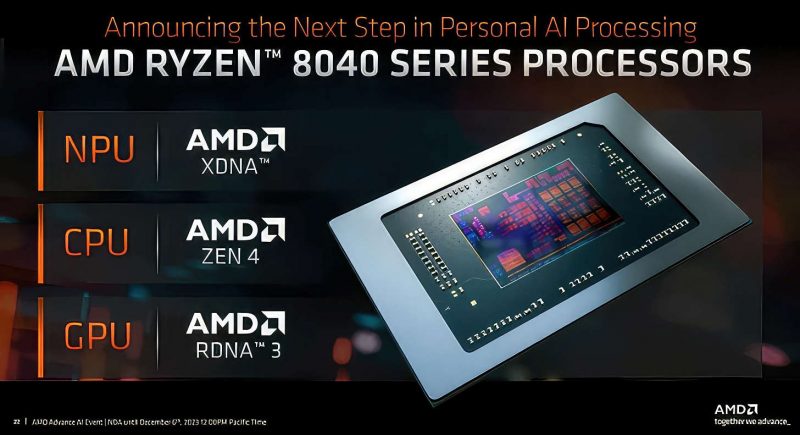 AMD praneša apie "Ryzen 8040" "Hawk Point" procesorių seriją su "Zen 4", RDNA 3 ir XDNA ...